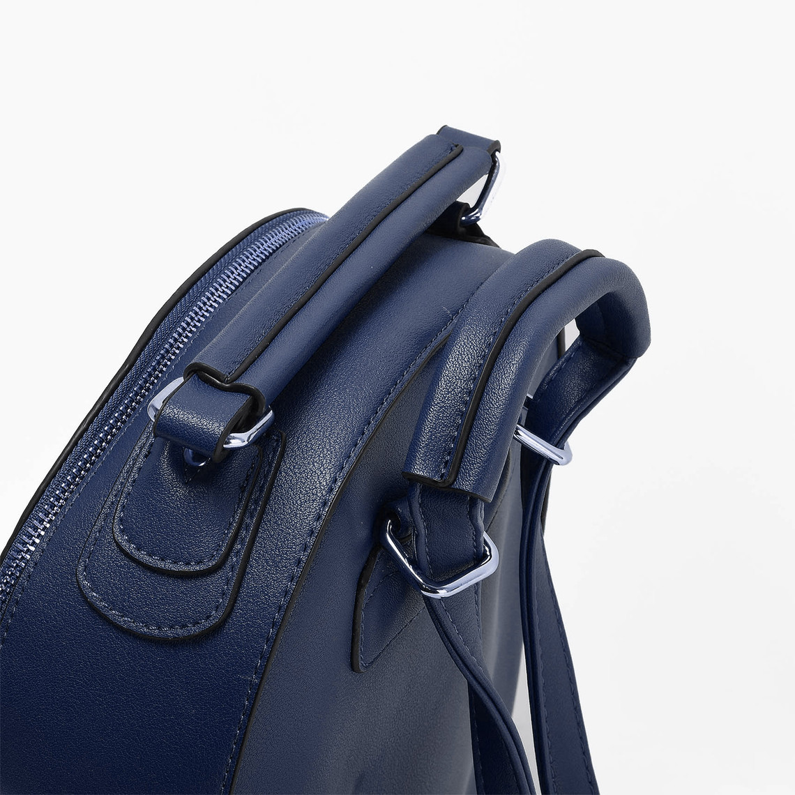 Sötétkék Műbőr Hátitáska Arany Színű Kiegészítőkkel (2in1) - Műbőr ...