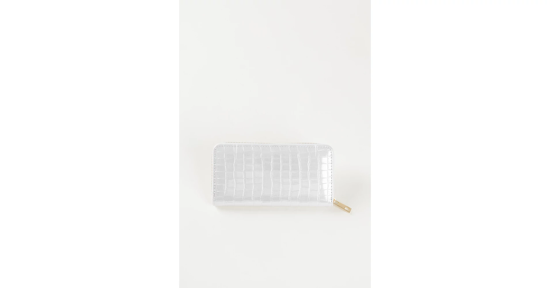 Ezüst Metálfényű Nagy Méretű Női Krokodil Mintás Pénztárca - Női ...