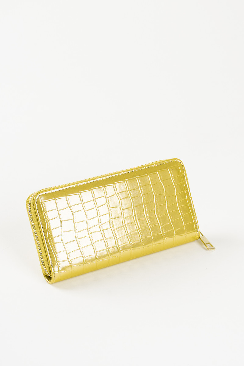 Arany Metálfényű Nagy Méretű Női Krokodil Mintás Pénztárca - NŐI ...