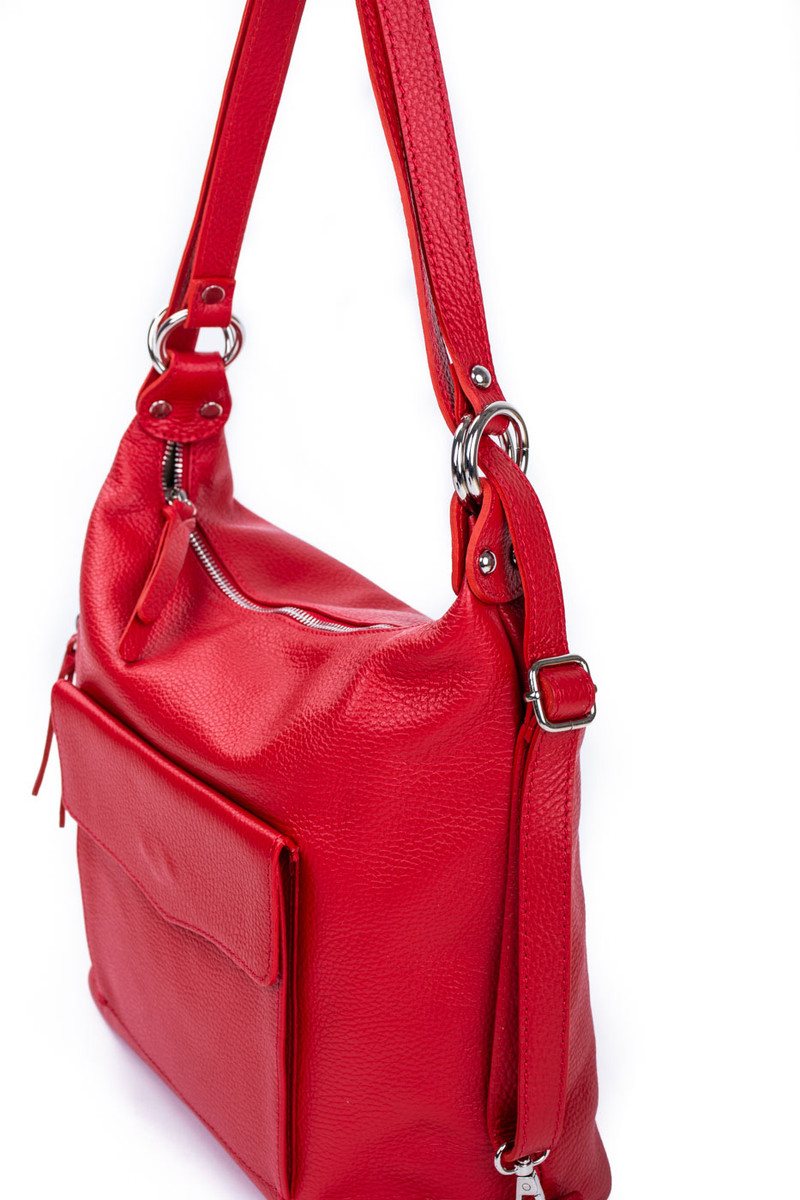 Besty Piros Valódi Bőr Hátizsák És Válltáska - Válltáskák - Táska ...